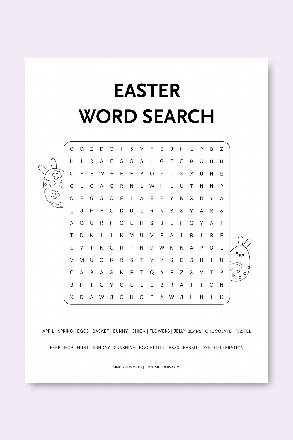 Easter Word Search Printable for Kids of All Ages - Simply Bits of Us