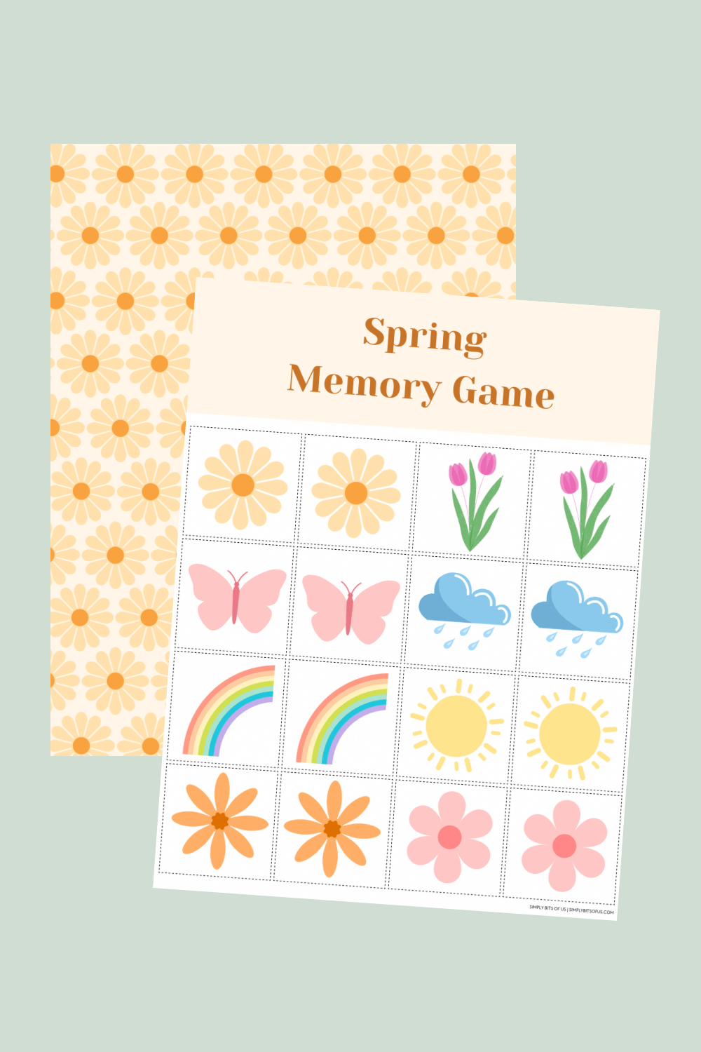 Spring Memory Game Printable - A Fun Matching Activity - Simply Bits of Us