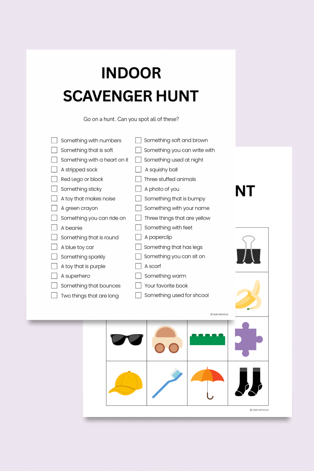 Simple and Fun Indoor Scavenger Hunt for Kids (Free Download!) - Simply ...